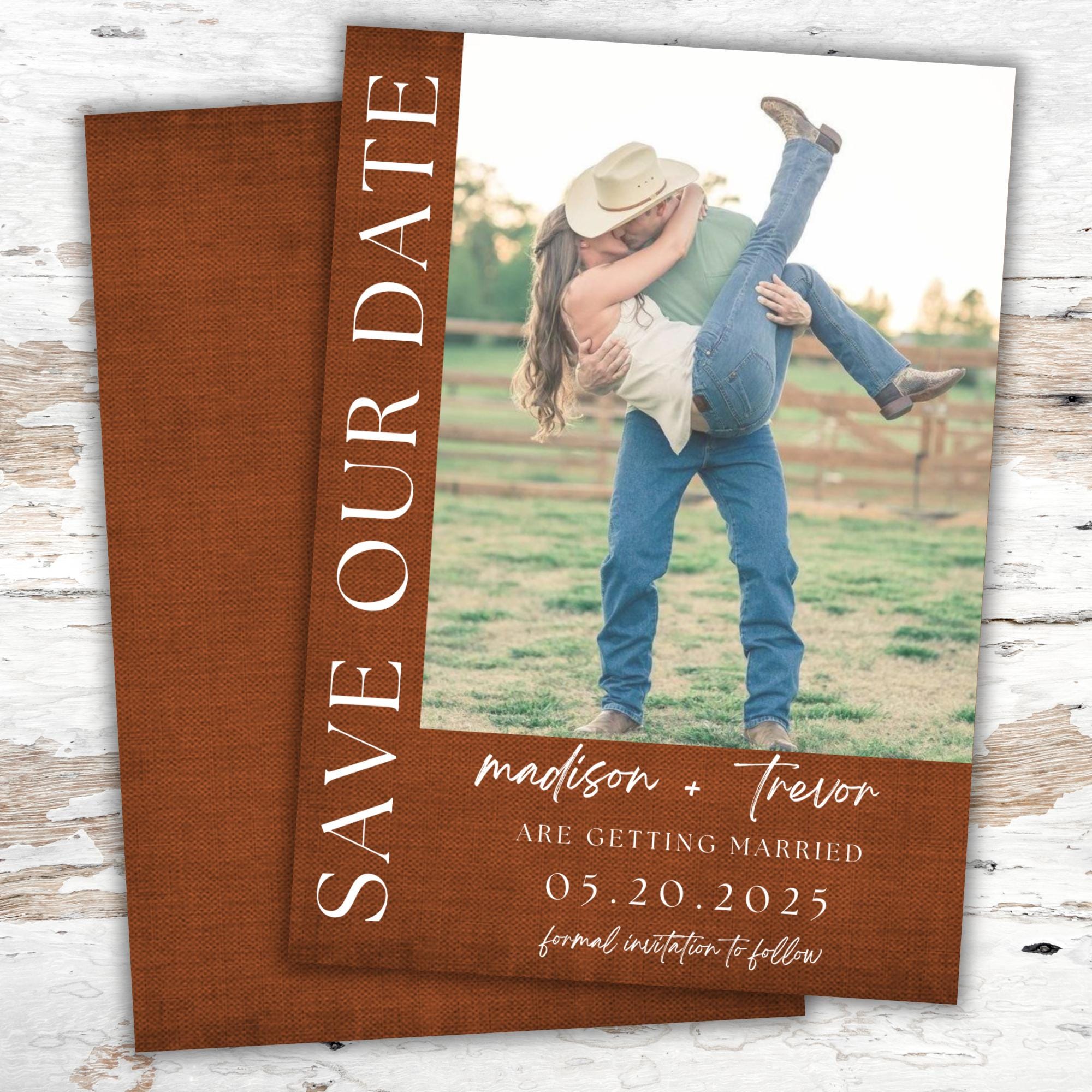 Western Wedding Save the Date Template Cowboy Wedding Save the Date ...