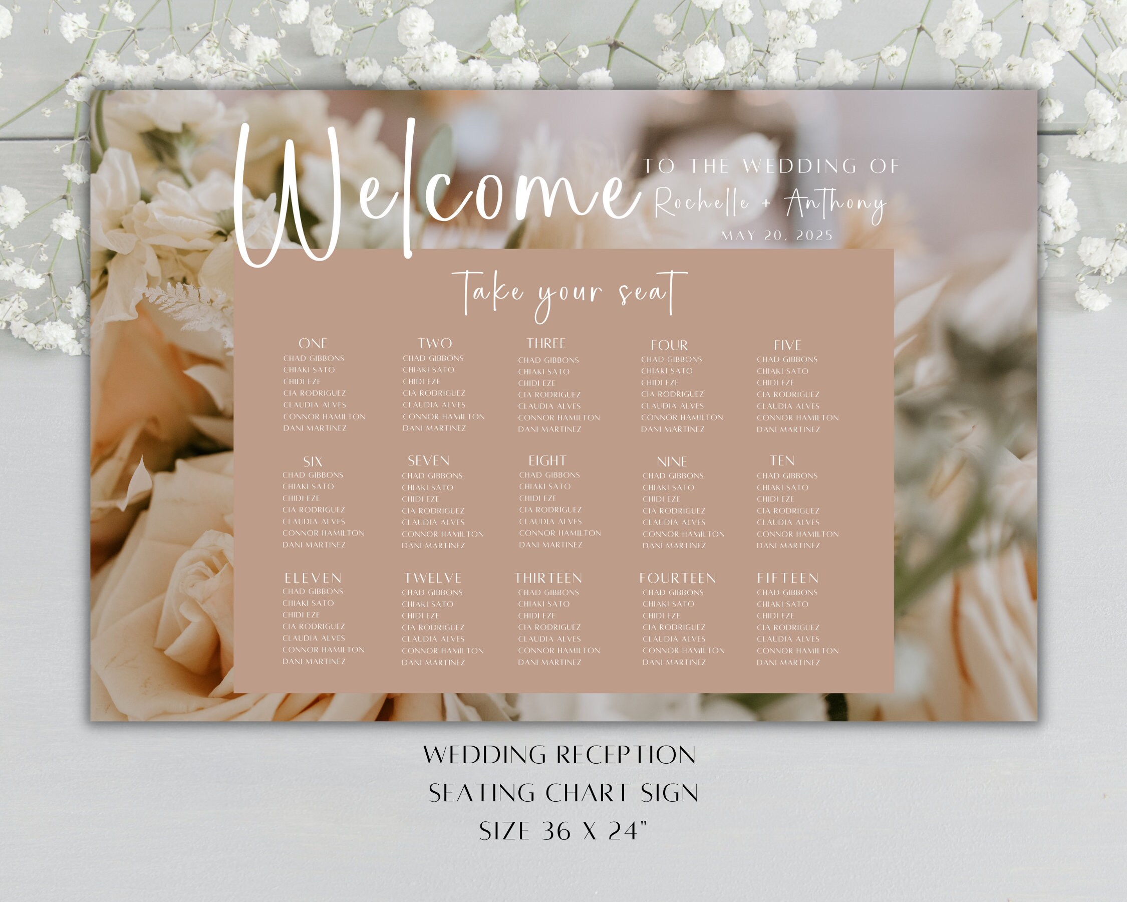 Wedding Seating Chart Template Wedding Seating Plan Table Numbers ...