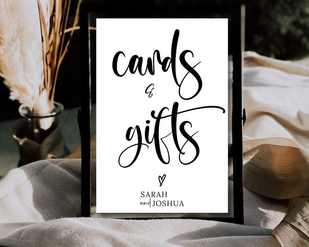 Cards and Gifts Wedding Reception Sign Template Editable Wedding Signs ...