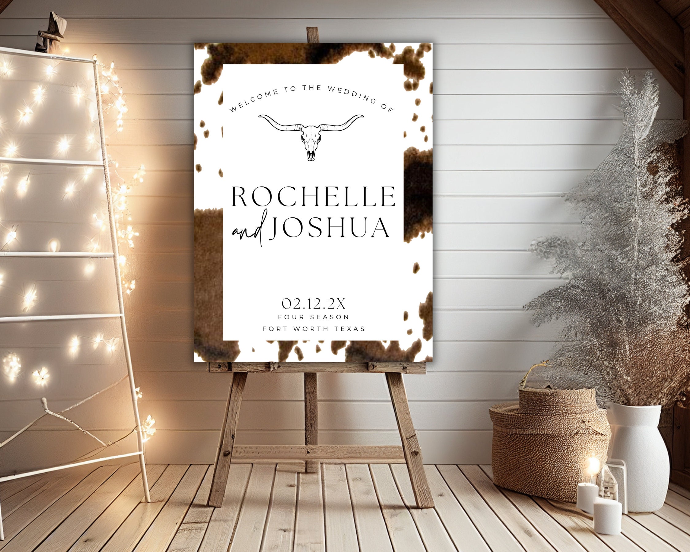 Western Wedding Welcome Sign Template Rustic Wedding Signs Cowboy ...