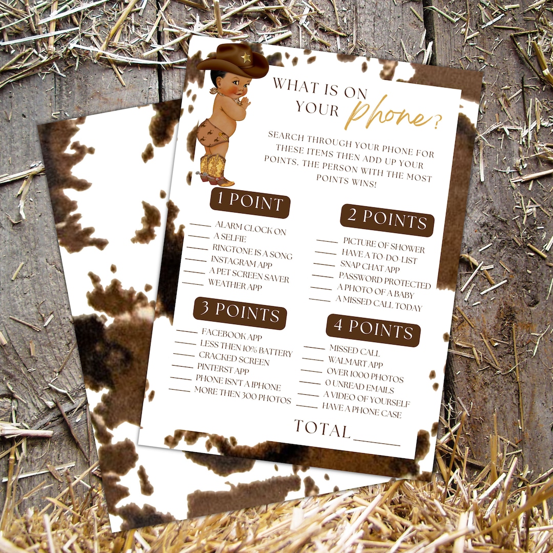 A Little Cowboy is on the Way Baby Shower Game Baby Shower Whats on ...