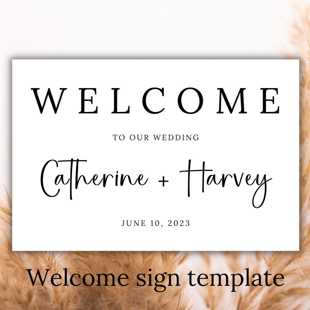 Modern Wedding Signage Modern Simple Welcome Sign Outside Sign for ...