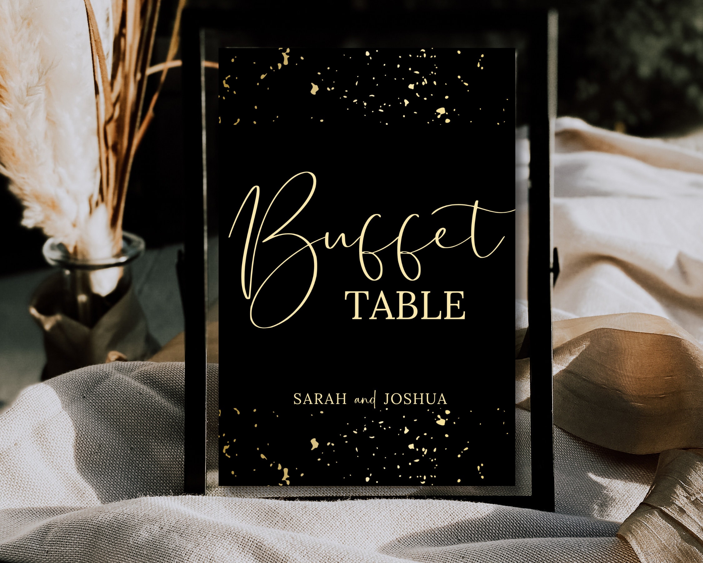 Wedding Reception Signs Black and Gold Signs Event Table Signs - Etsy