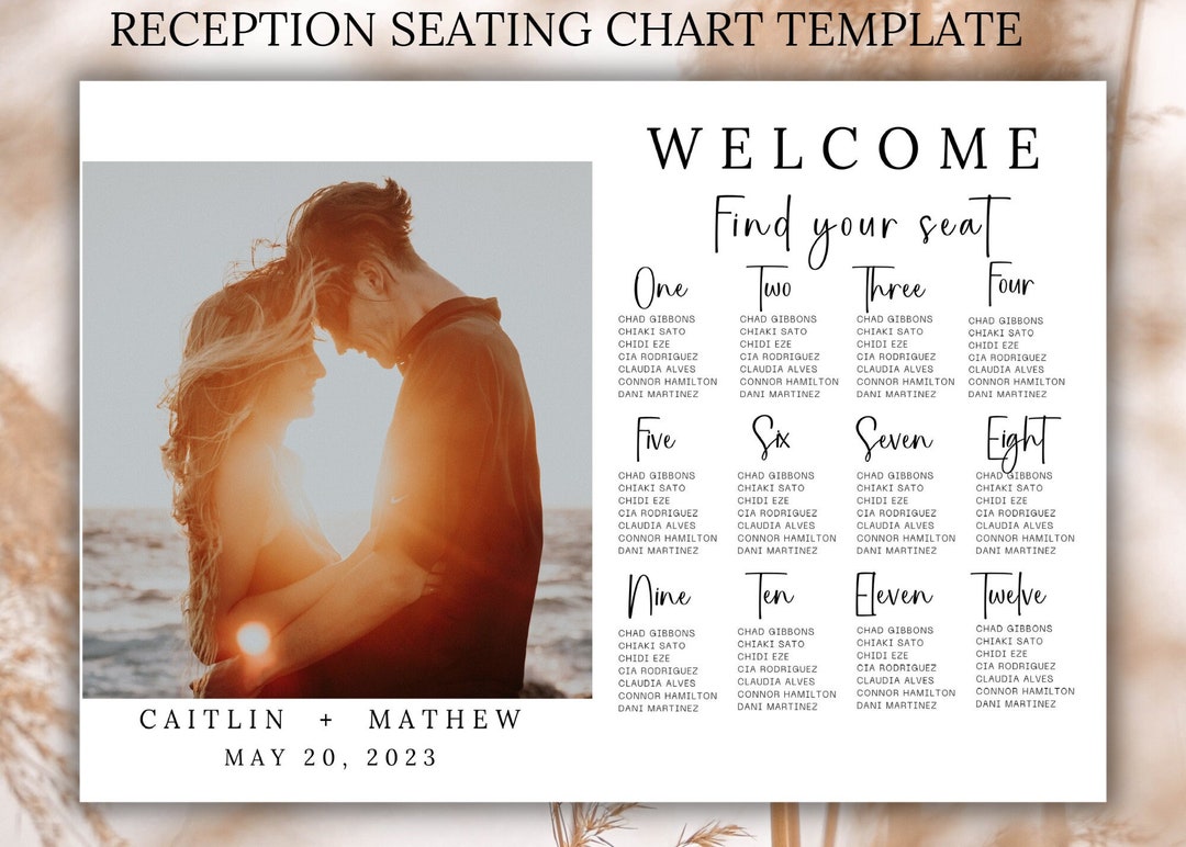 Seating Chart Reception Sign Wedding Seat Assignment Wedding Reception ...