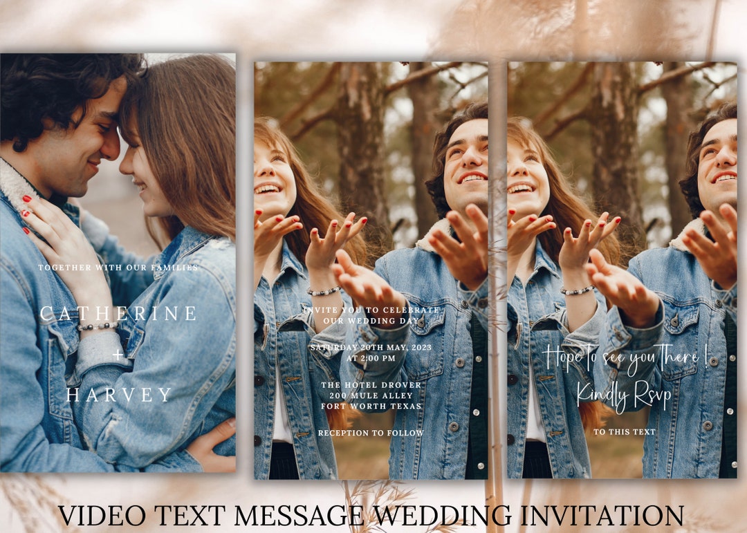 Digital Wedding Invitation Text Message Template Video Wedding ...