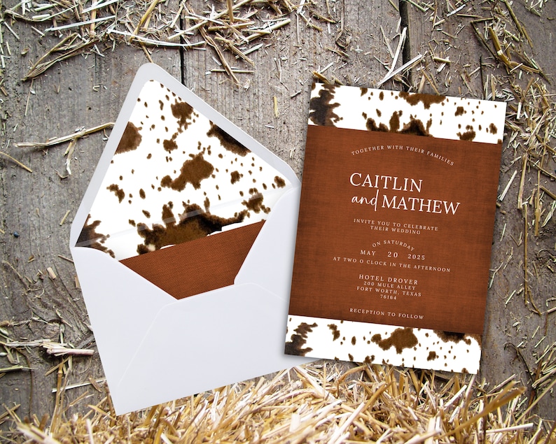Western Wedding Envelope Liner Template Envelope Liner Printable Ranch ...