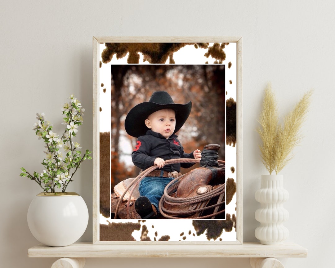 Western Photo Mat Template Cowhide Photo Mat Template Cowboy Decor ...