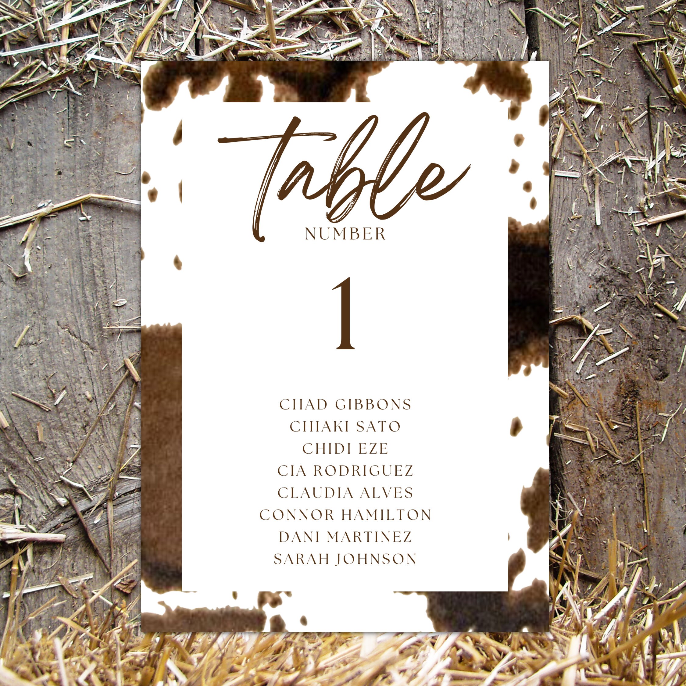 Western Wedding Decor Table Number With Names Signs Wedding Table ...