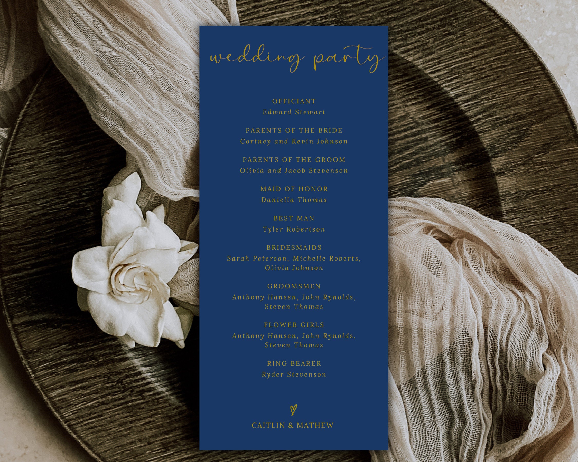 Blue and Gold Wedding Program Template Digital Wedding Cards - Etsy
