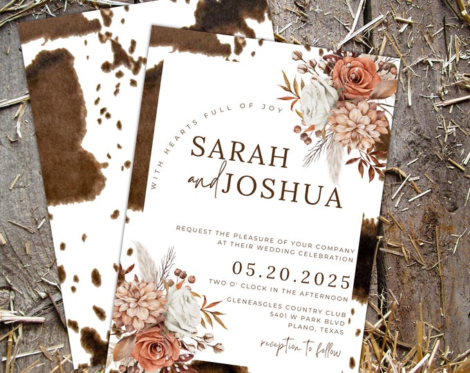 Cowboy Boot Rustic Wedding Invitation Set Suite Country Wedding ...