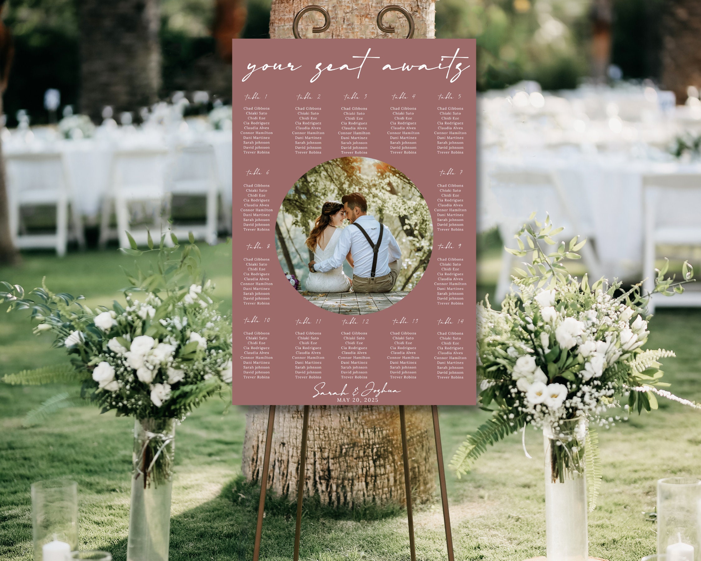 Pink Seating Assignment Sign Wedding Reception Seating Chart Poster ...