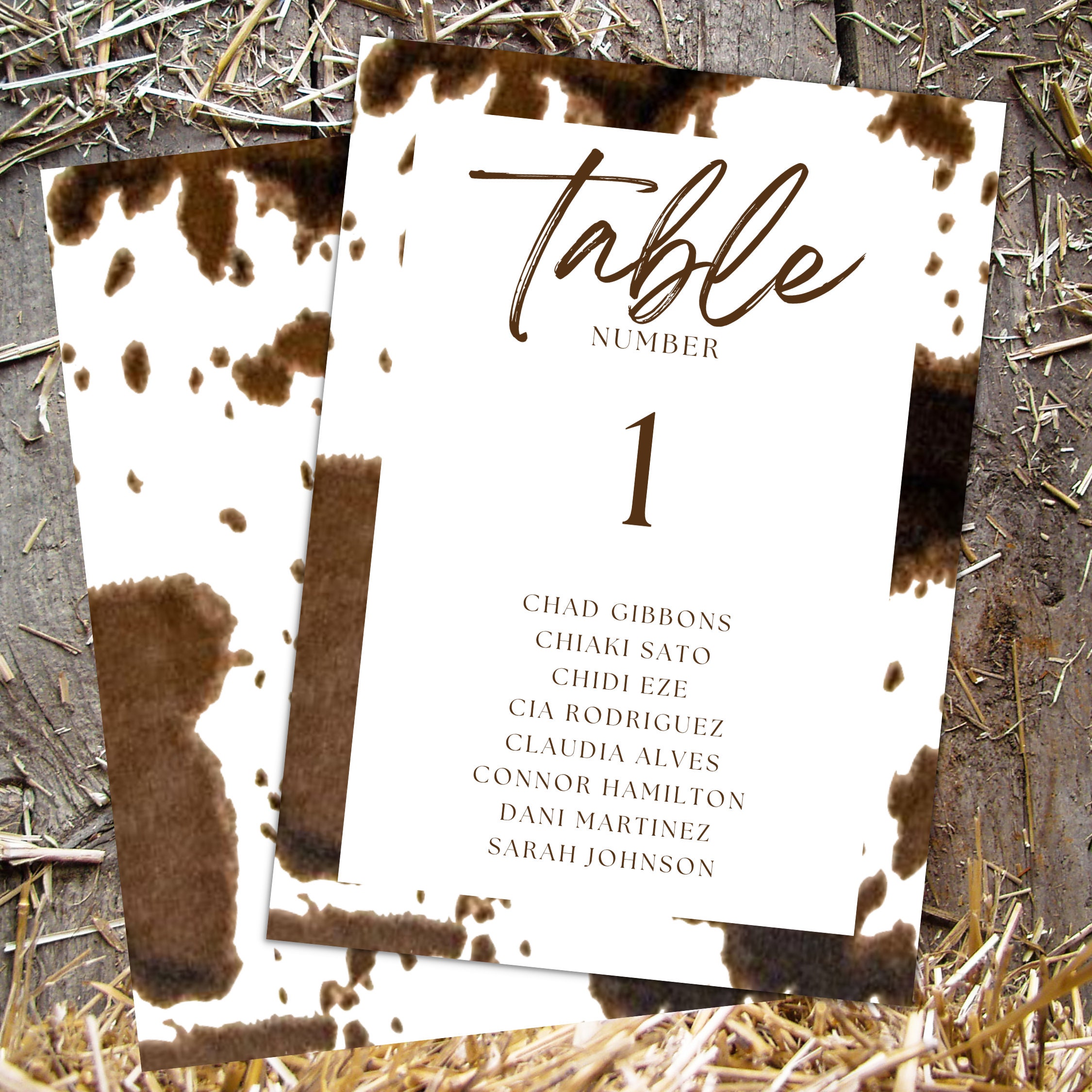 Western Wedding Decor Table Number With Names Signs Wedding Table ...
