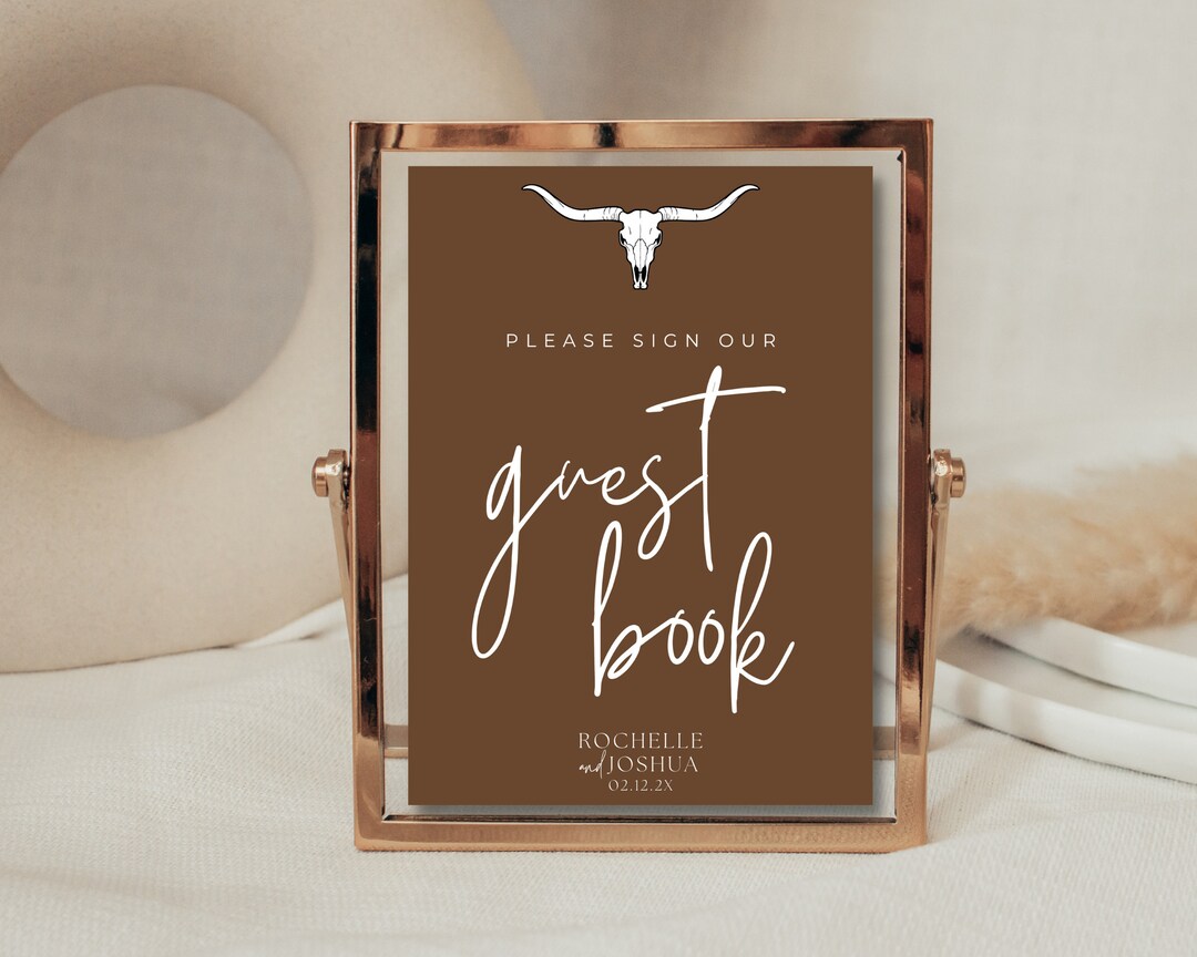 Western Wedding Table Sign Template Sign Our Guest Book Sign Template ...
