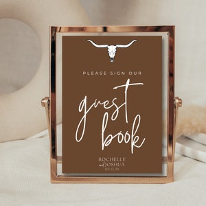 Western Wedding Table Sign Template Sign Our Guest Book Sign Template ...