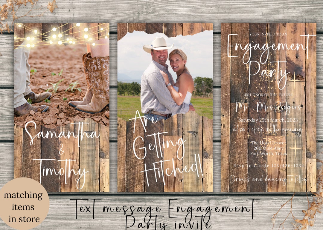 Digital Engagement Party Invitation Text Message Engagment Party Evite ...