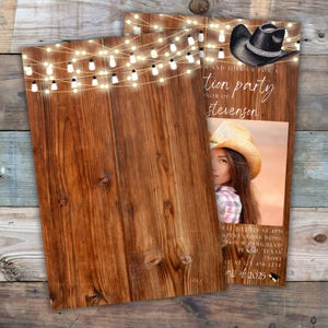 Western Graduation Party Invitation Template Cowgirl Graduation Party ...