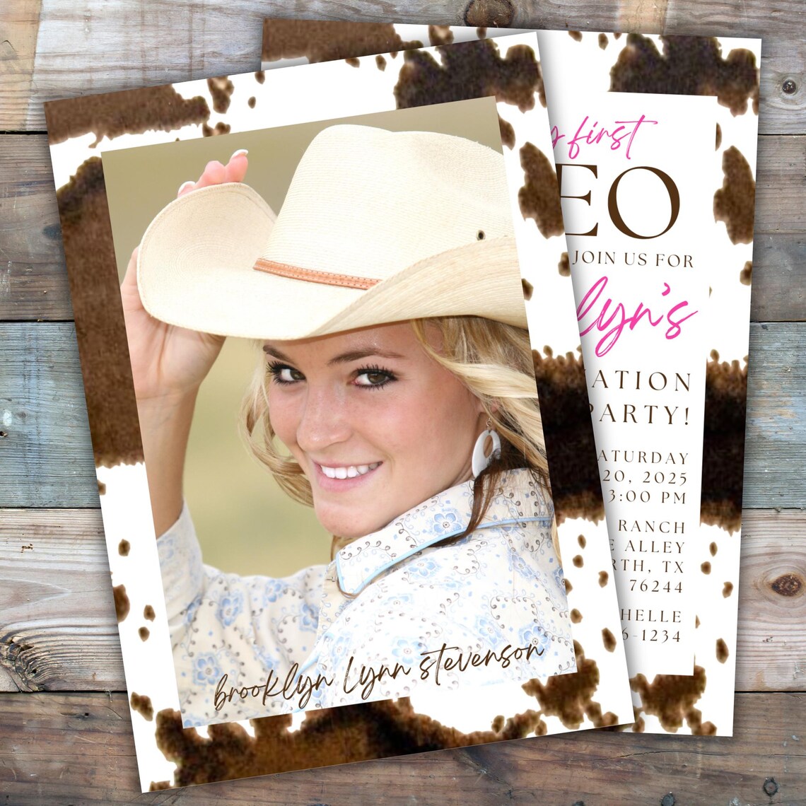 Cowgirl Graduation Party Invitation Template, Western Grad Invite ...