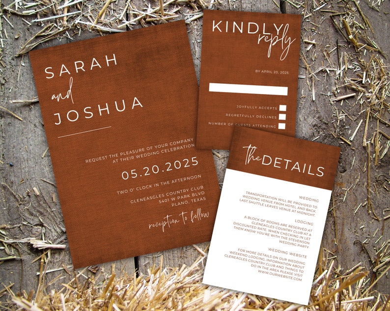 Western Wedding Invitation Templates Photo Invites Vintage Ranch Theme ...