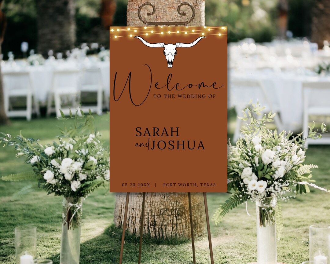 Western Wedding Welcome Sign Template Wedding Welcome Sign Printable ...