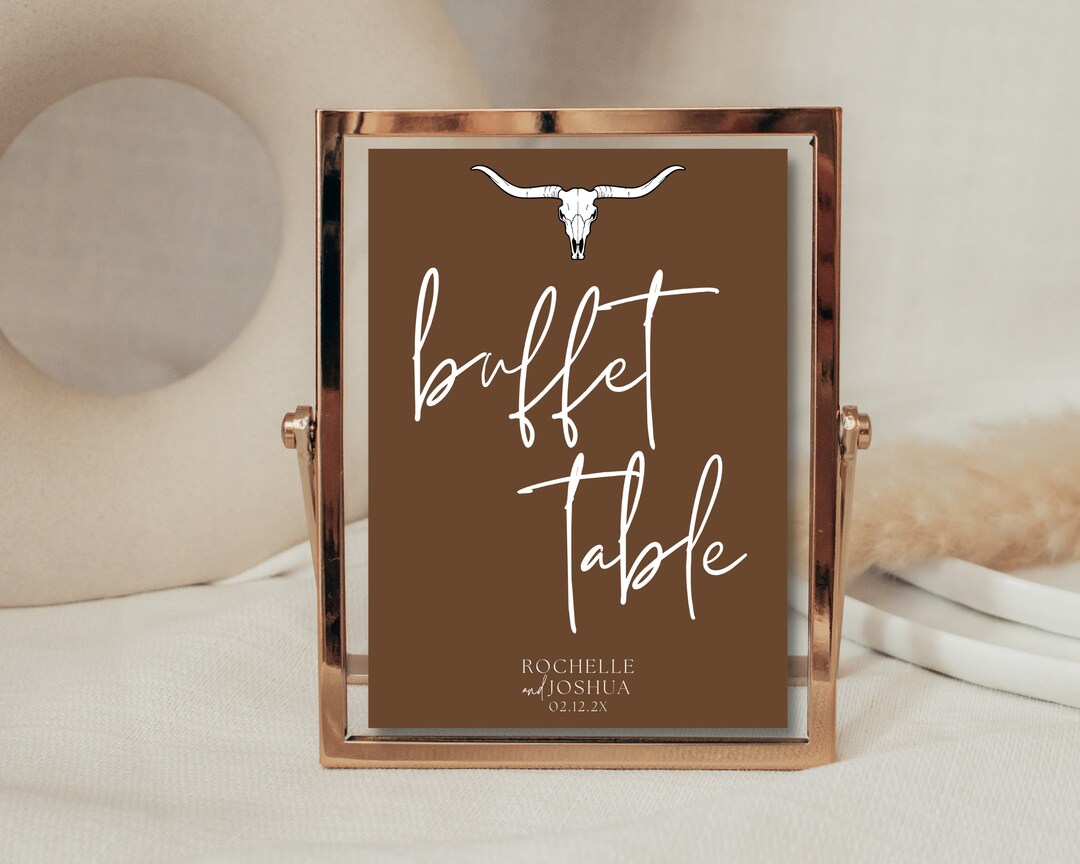 Western Table Signs Buffet Table Sign Template Southwestern Wedding ...
