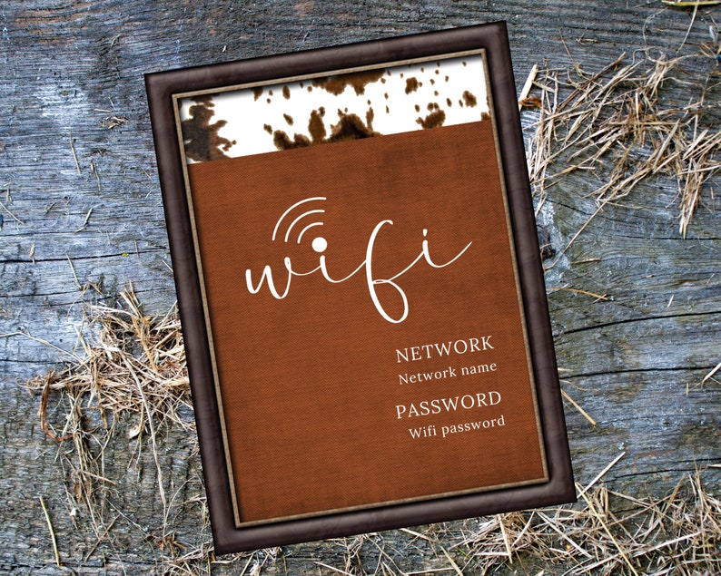 Wifi Access Sign Template Wedding Reception Wifi Password Signs Country ...