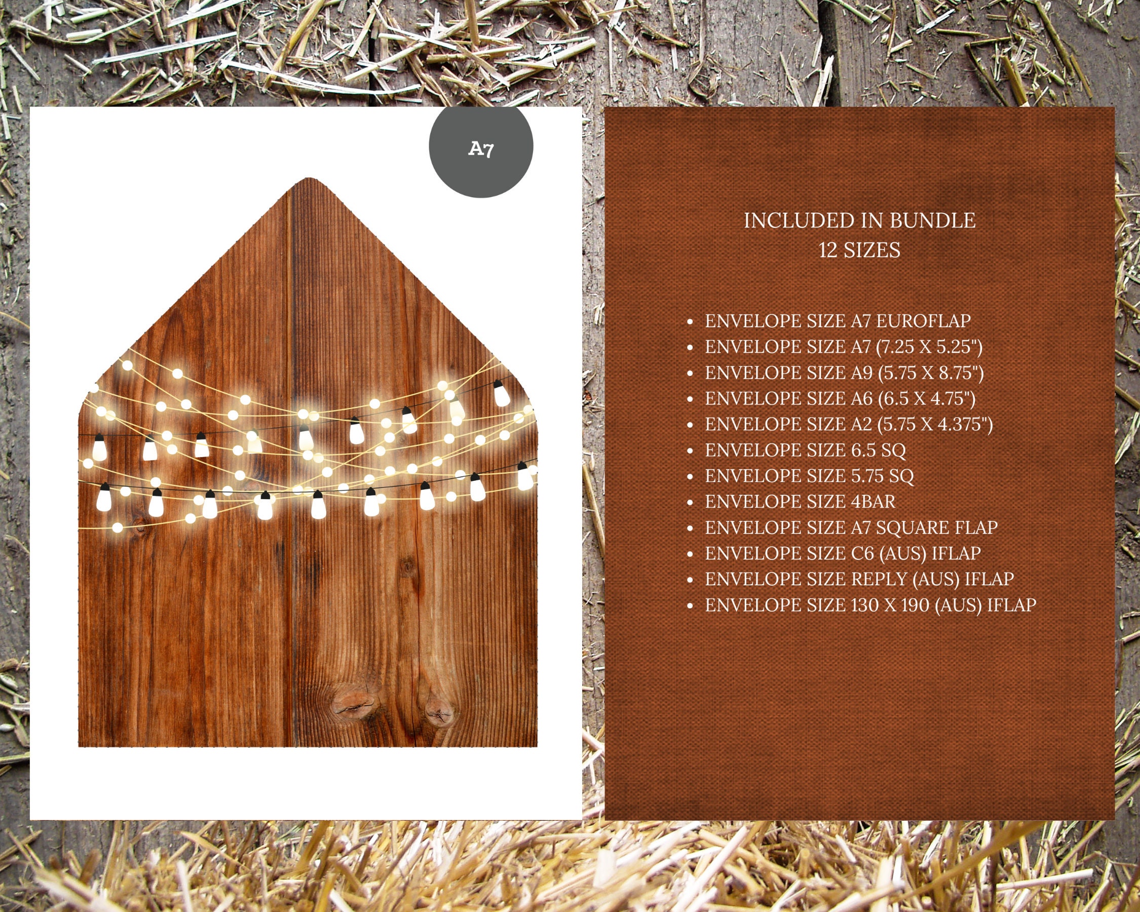 Western Envelope Liner Template Barnwood Envelope Liners Country ...