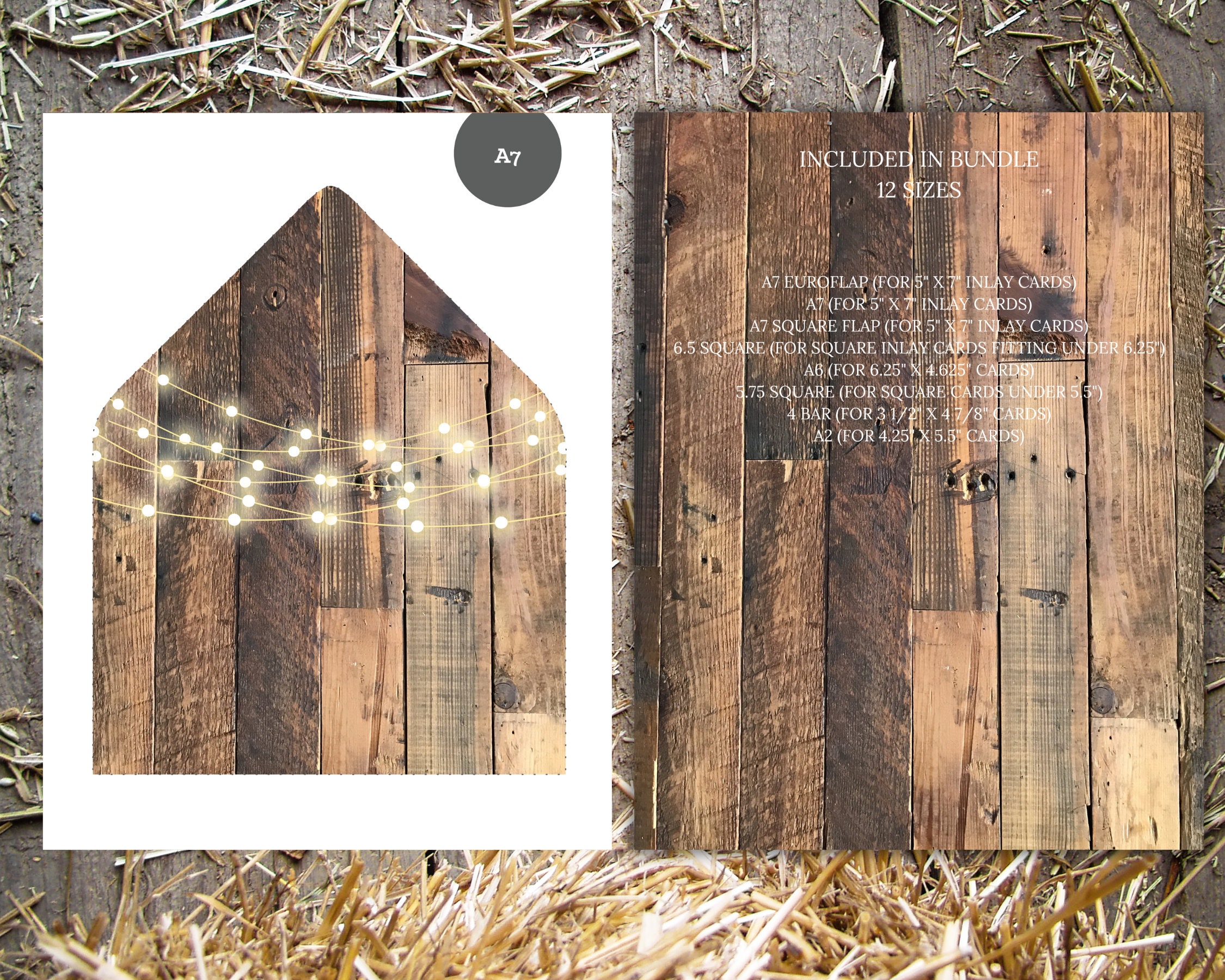 Western Wedding Envelope Liner Template Barnwood Wedding Stationary ...