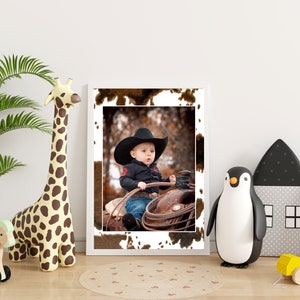 Western Photo Mat Template Cowhide Photo Mat Template Cowboy Decor ...