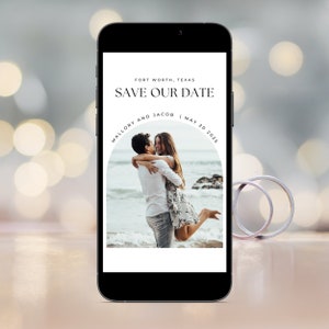 Minimalist Save the Date Text Message Announcement Editable Save the ...