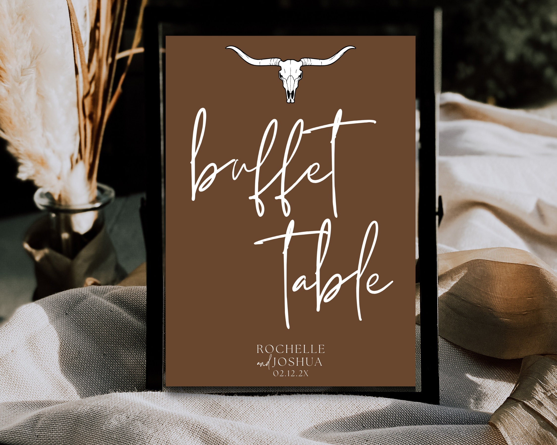 Western Table Signs Buffet Table Sign Template Southwestern Wedding ...