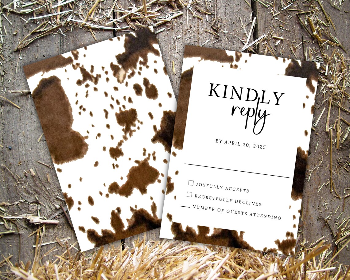 Western Wedding Invitation Set Template Photo Cowboy Wedding Invites ...