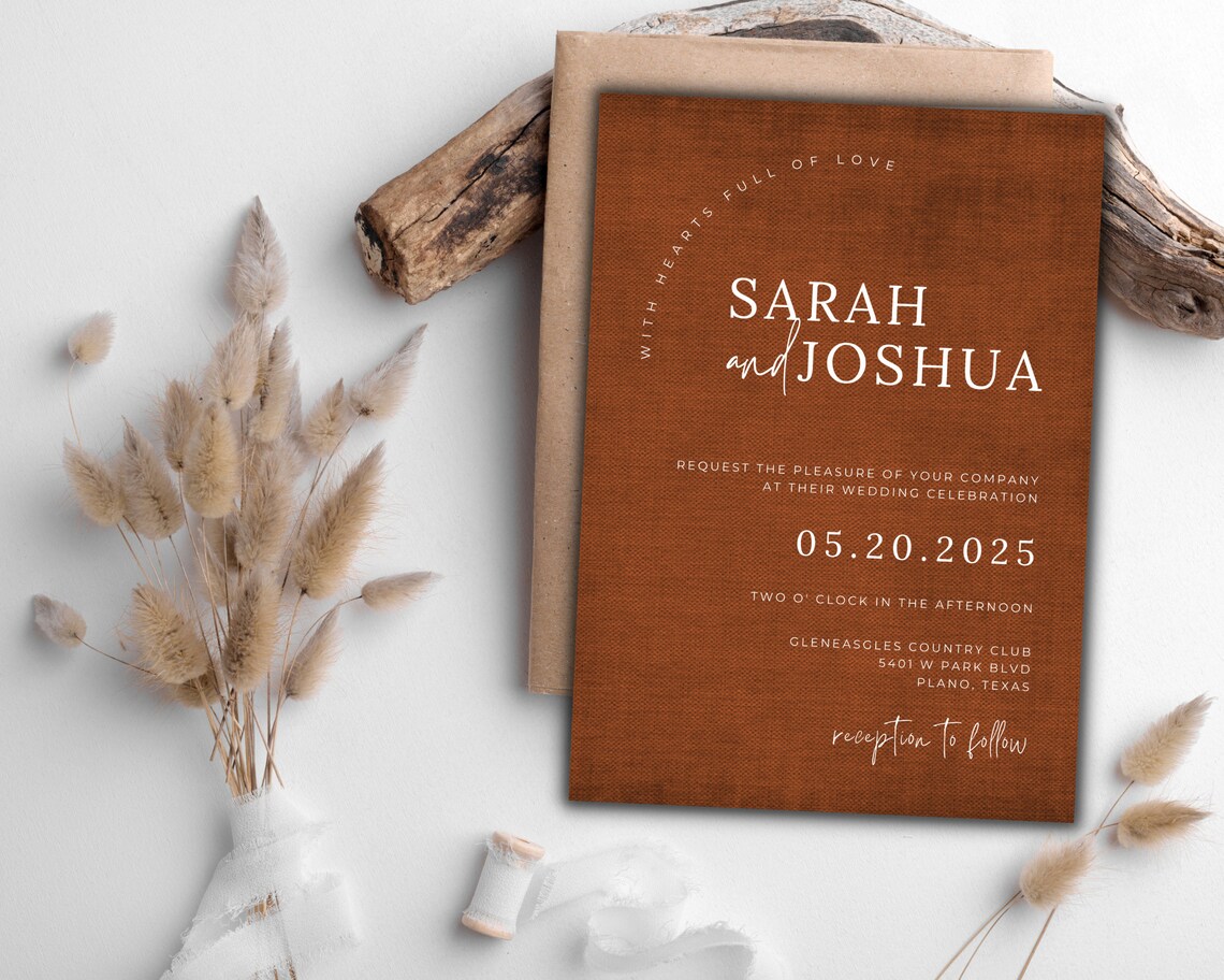 Western Wedding Invitation Templates Rustic Wedding Stationery Modern ...