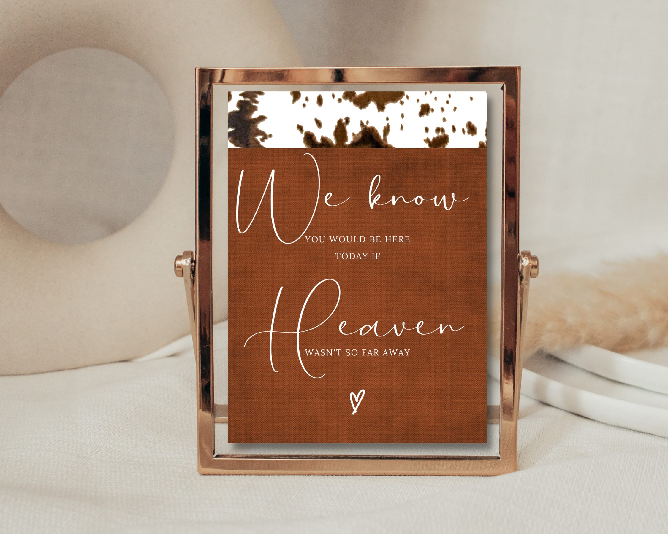 Wedding Reception Rustic Western Signs Template Wedding Cowhide Signs ...