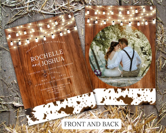 Western Wedding Invitations Diy Printable Western Wedding Invitations