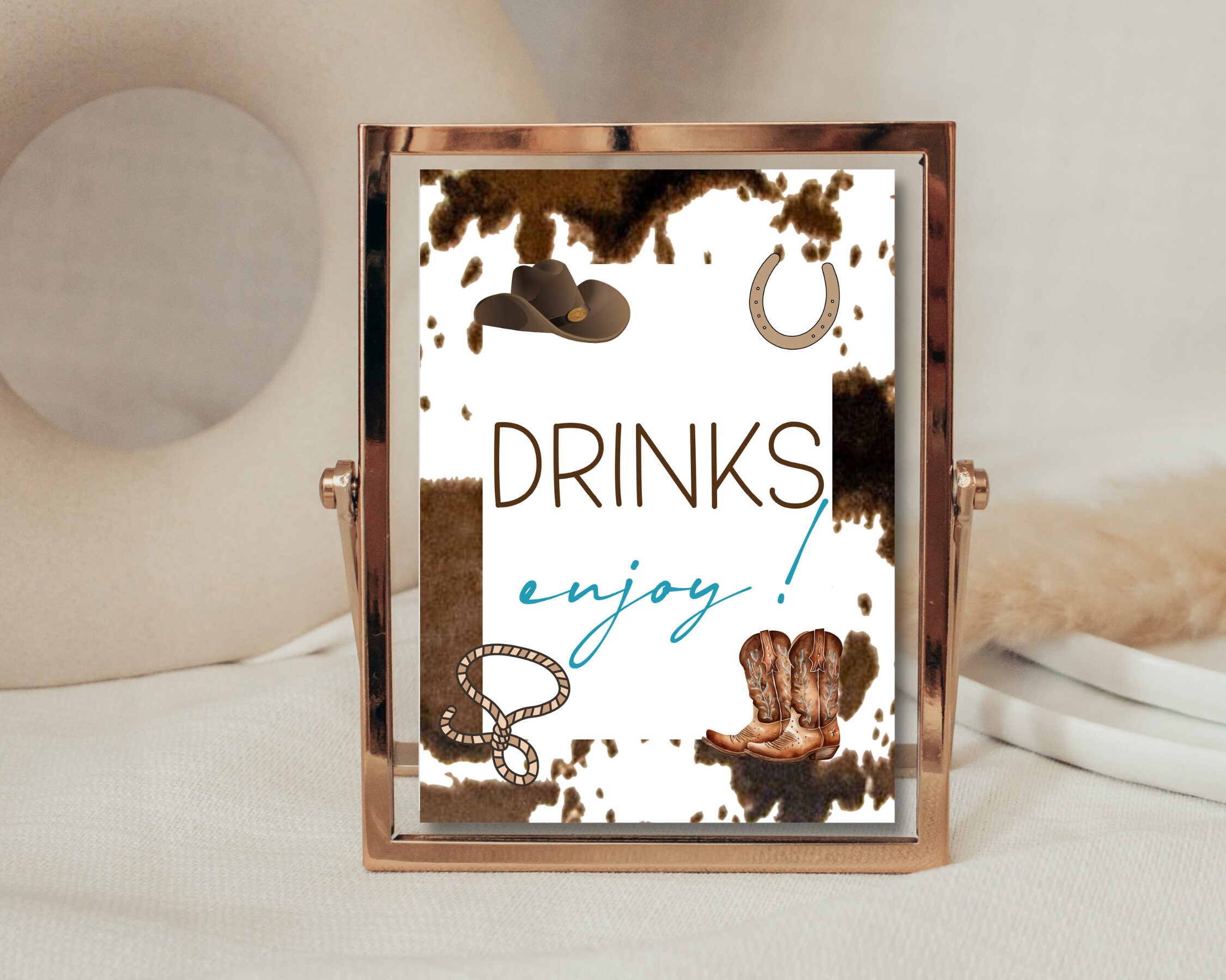 Western Birthday Party Table Signs Template Cowboy Party Signs First ...