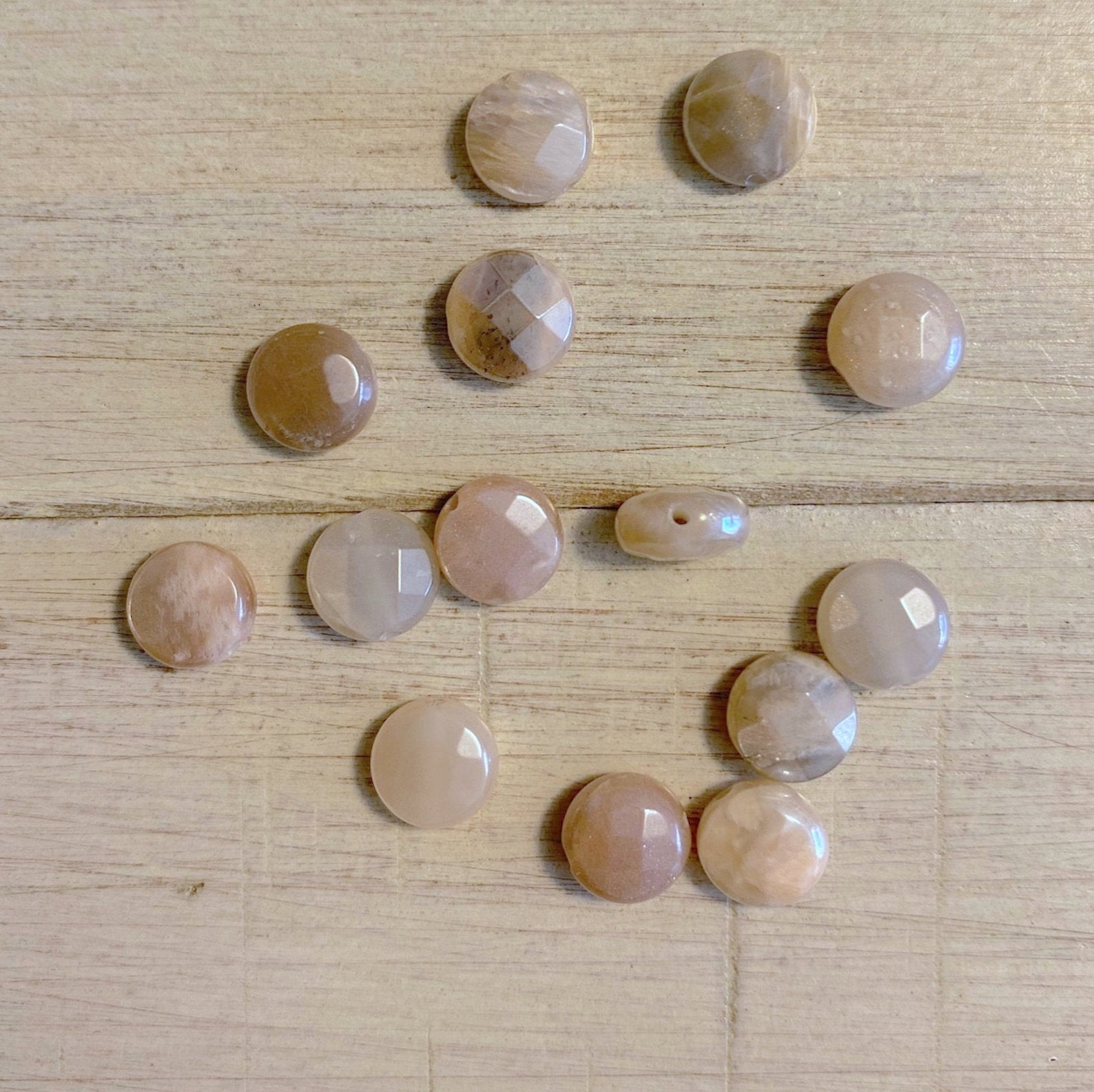 Natural Moonstone Rondelle Beads, Round, Faceted Beige, 8mm, Hole: 1mm ...