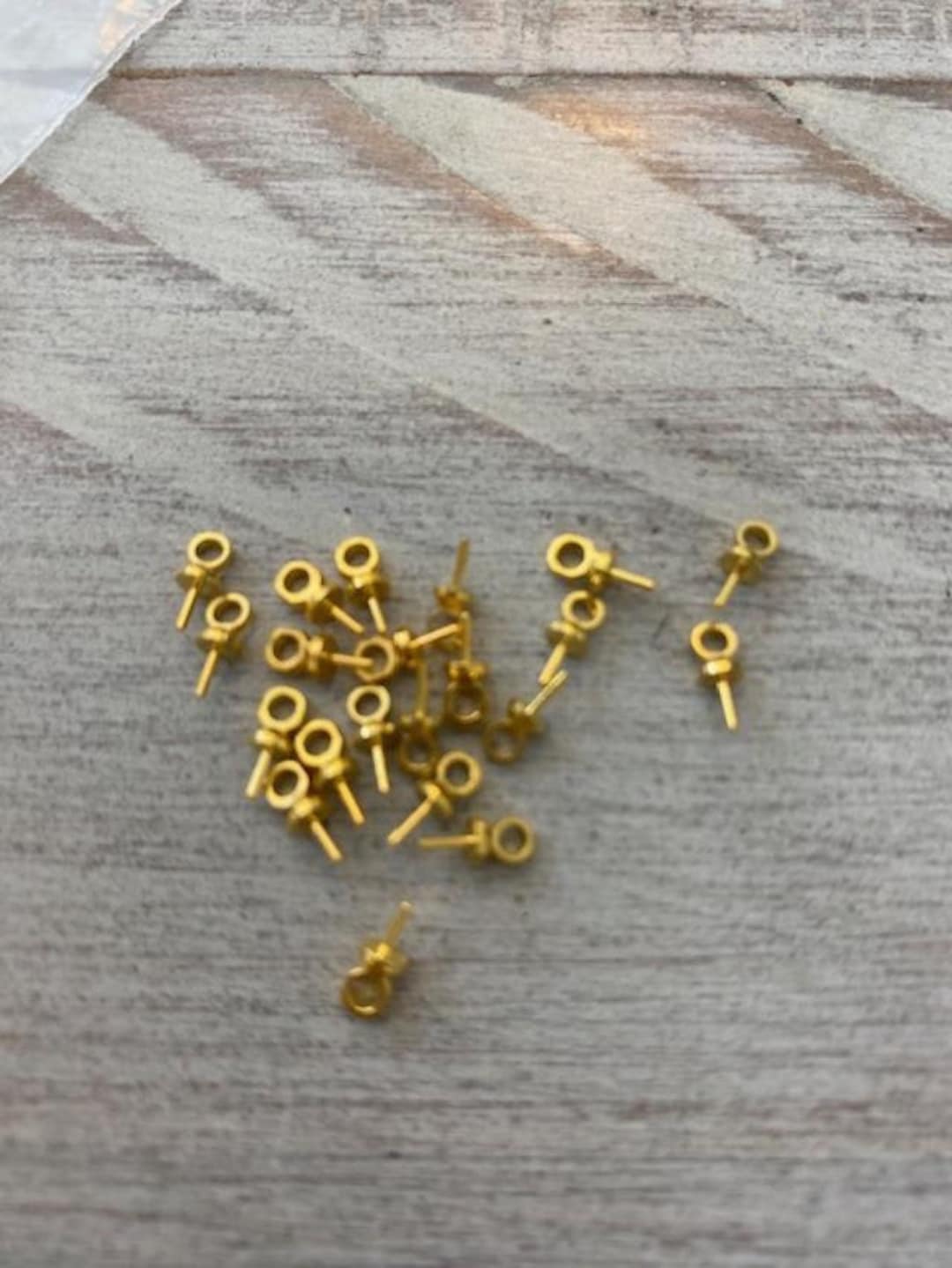 Peg Bail, Gold, 4x7mm, Beads Cap, Peg for Half Hole Beads, for Half ...