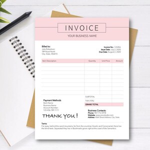 Invoice Template Word Printable Invoice Custom Order Forms - Etsy Canada