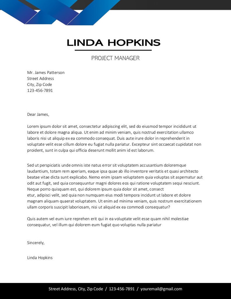 Letterhead Template MS Word US Letter Template Business - Etsy Canada