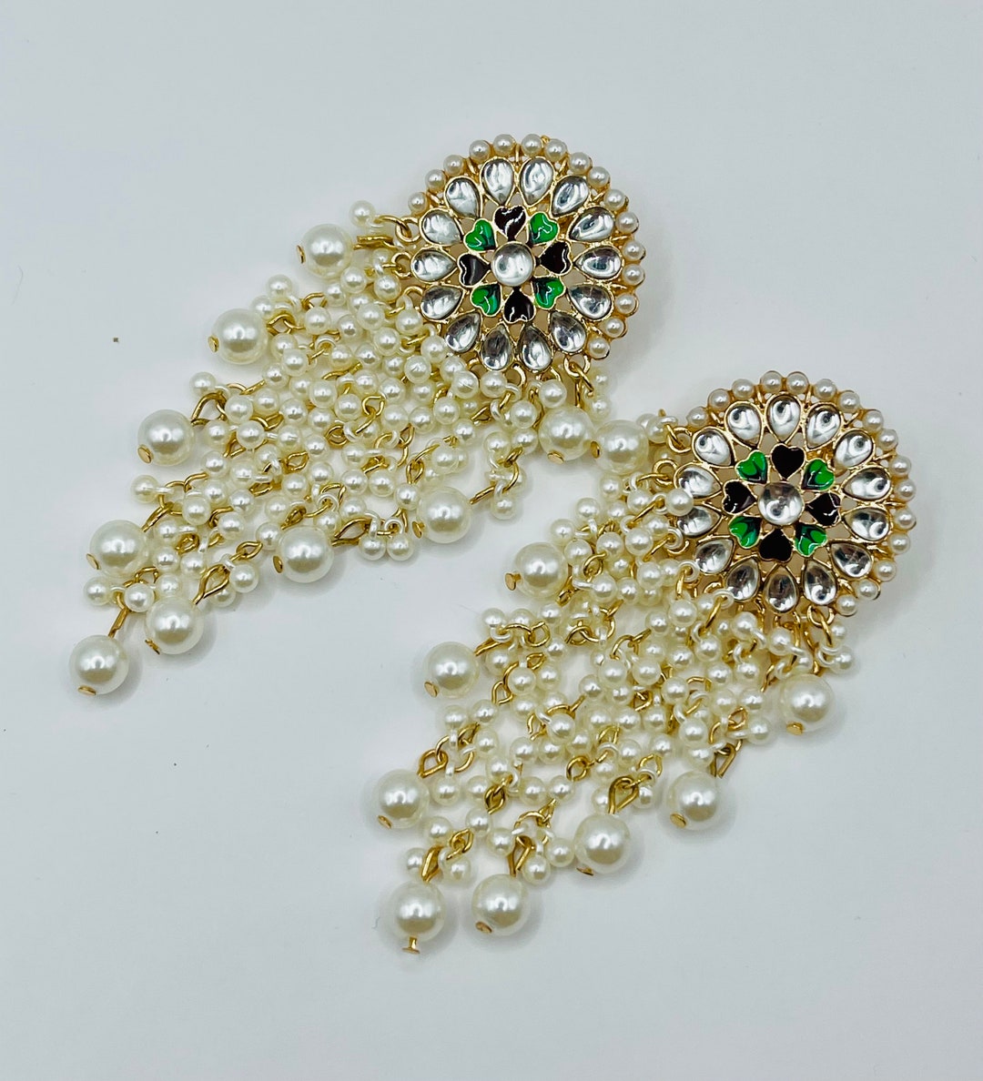 Indian Pakistani Beautiful Pearls Earings - Etsy