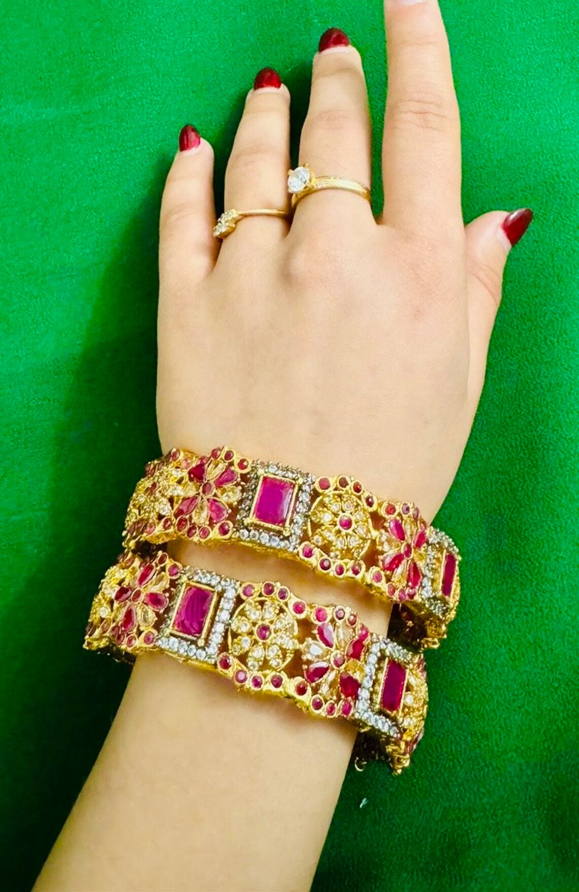 Indian Pakistani Gold Pleated Openable Bangles Set Size2.6 - Etsy