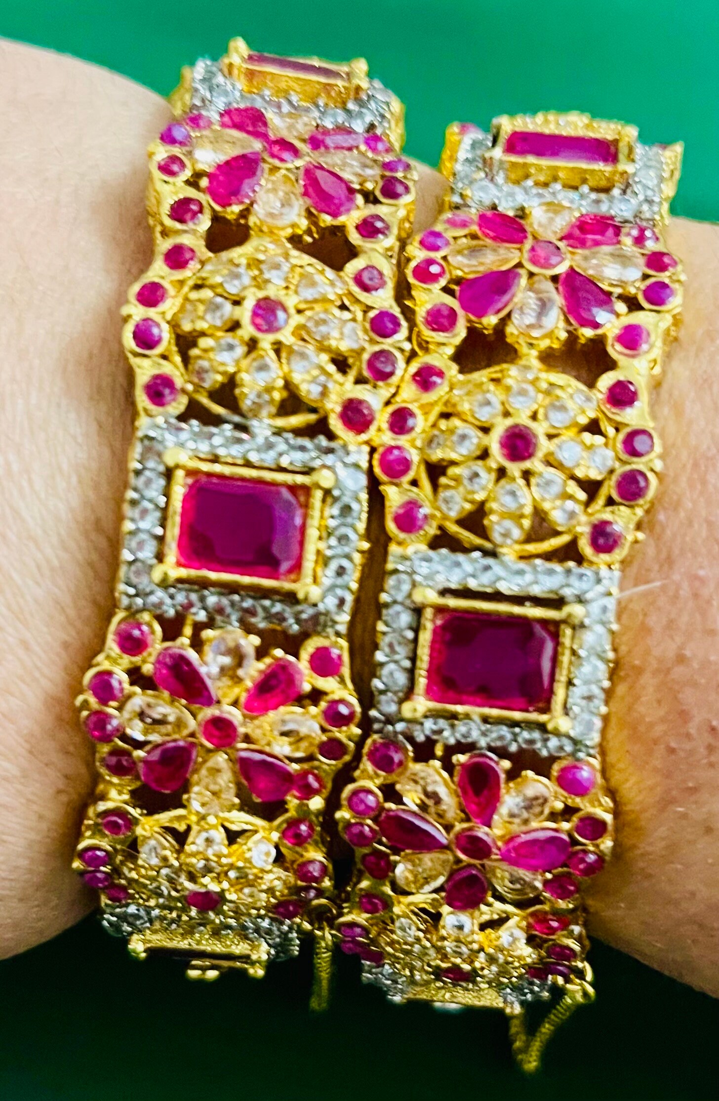 Indian Pakistani Gold Pleated Openable Bangles Set Size2.6 - Etsy