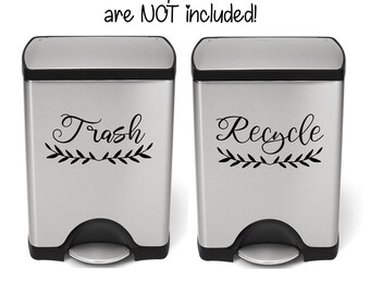 Trash Decal Garbage Decal Recycling Decal Recycle Bin | Etsy