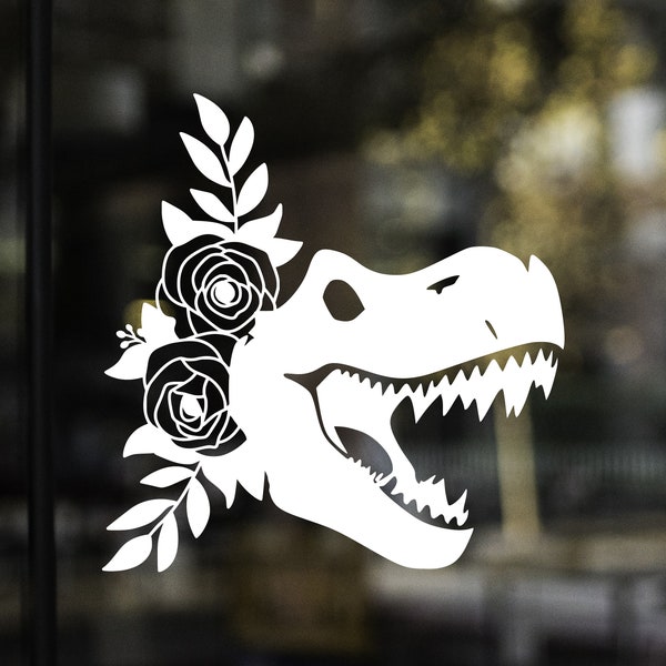 Floral Dinosaur Car Decals - Etsy