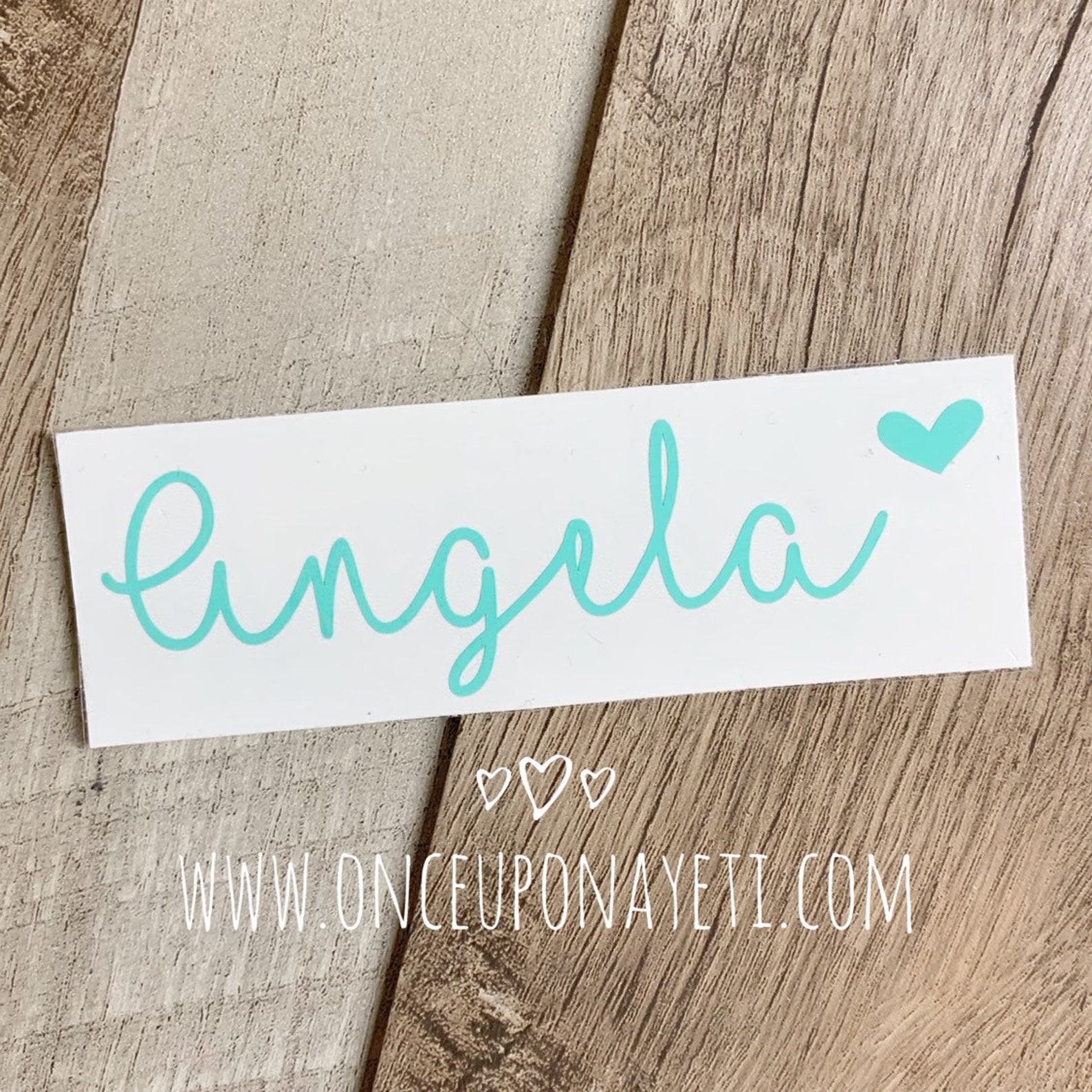 Custom Name With Heart Decal Monogram Sticker Yeti Decal | Etsy