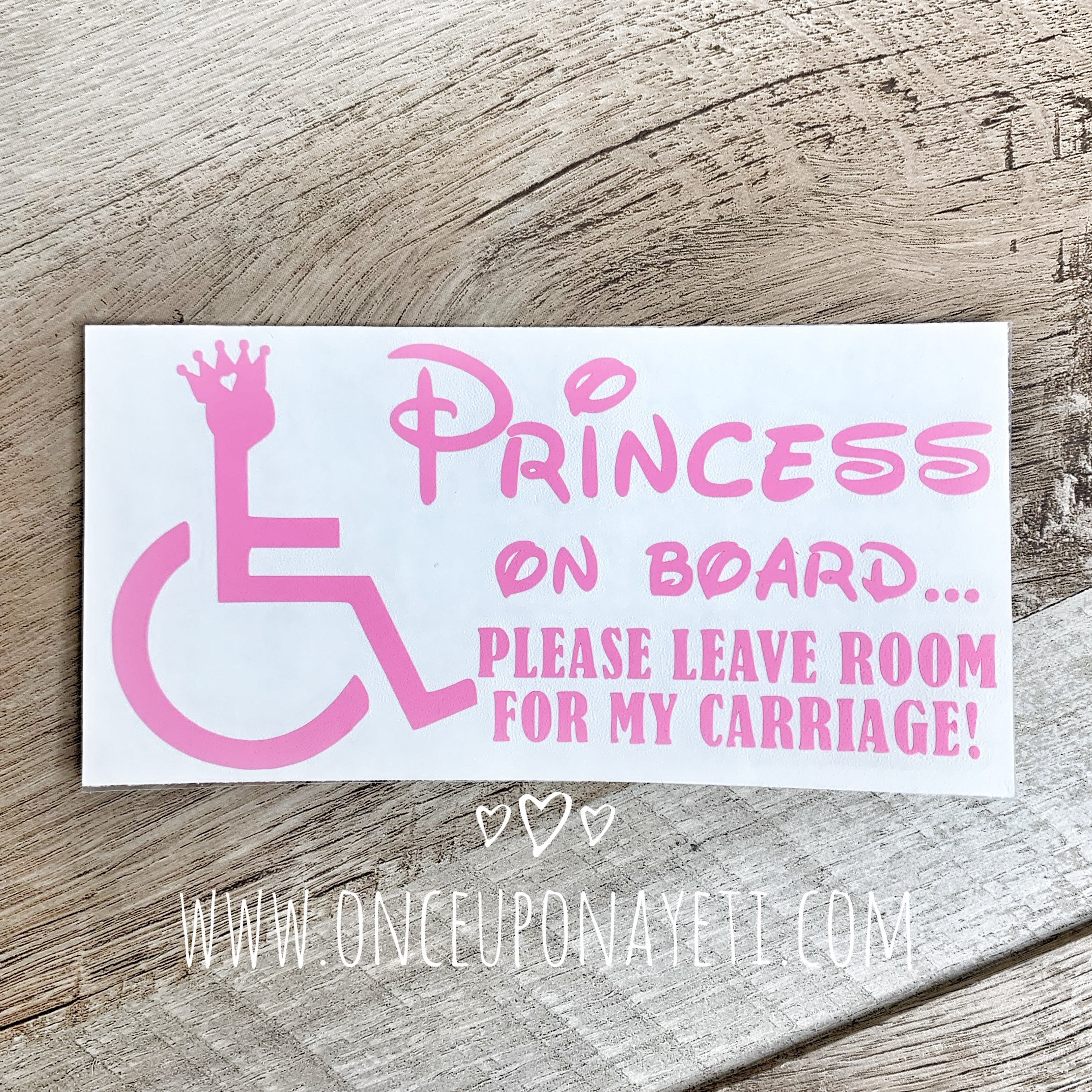 Princess on Board Handicap Decal Handicap Sticker Wheelchair | Etsy