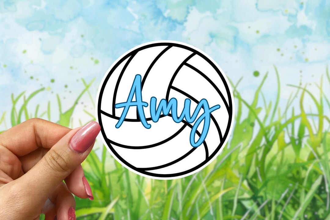 Custom Name Volleyball Waterproof Vinyl Sticker - Etsy