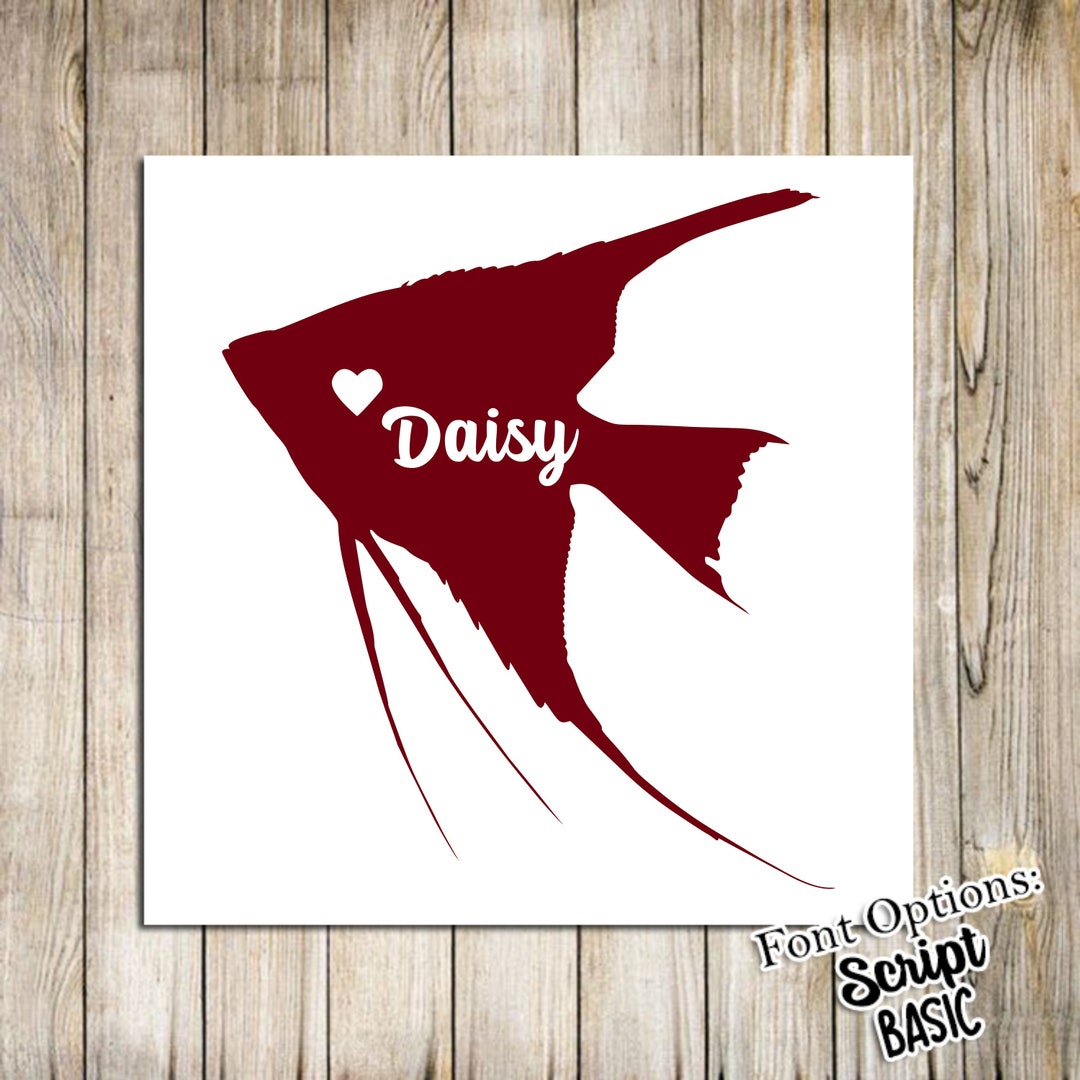 Custom Angel Fish Decal, Tropical Fish Tank Decal, Angel Fish Sticker ...