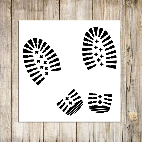 Hiking Boots Vinyl Decal Hiking Boot Prints Military Boots - Etsy
