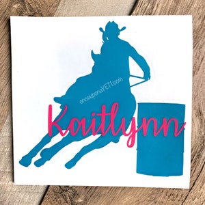 Barrel Racer Name Decal Barrel Racing Horse Car Decal | Etsy